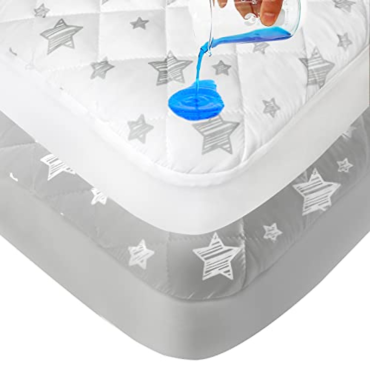 Crib Mattress Protector Waterproof 2 Pack Quilted Crib Mattress Pad Cover, Extra Soft Breathable Toddler Mattress Pad Cover - 28” x 52”