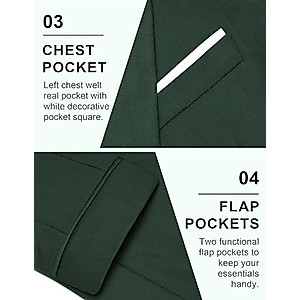 COOFANDY Green Blazer Men Casual Sport Coat Lightweight Suit Jacket Business One Button Dress Blazers Green, Large