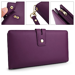 YALUXE Wallet for Women RFID Blocking Removable Checkbook Holder Large Capacity