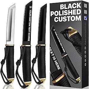 Personalized Gift for Men - Customized Tanto Knife Engraved Gifts for Dad Husband - Custom Fixed Blade Knives - Gift Idea for Birthday Christmas Valentine's Day Anniversary Stocking Stuffers 2307 PS