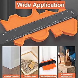 10 Inch Super Gauge Shape and Outline Tool, Contour Gauge Profile Tool with Lock, Measuring Tools Shape Duplicator Woodworking Tools for Flooring, Carpenter, Construction, Cool Gifts for Men