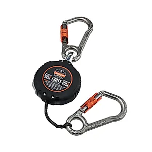 Ergodyne - 19311 Squids 3011 Retractable Tool Lanyard with Carabiner Mount,Black