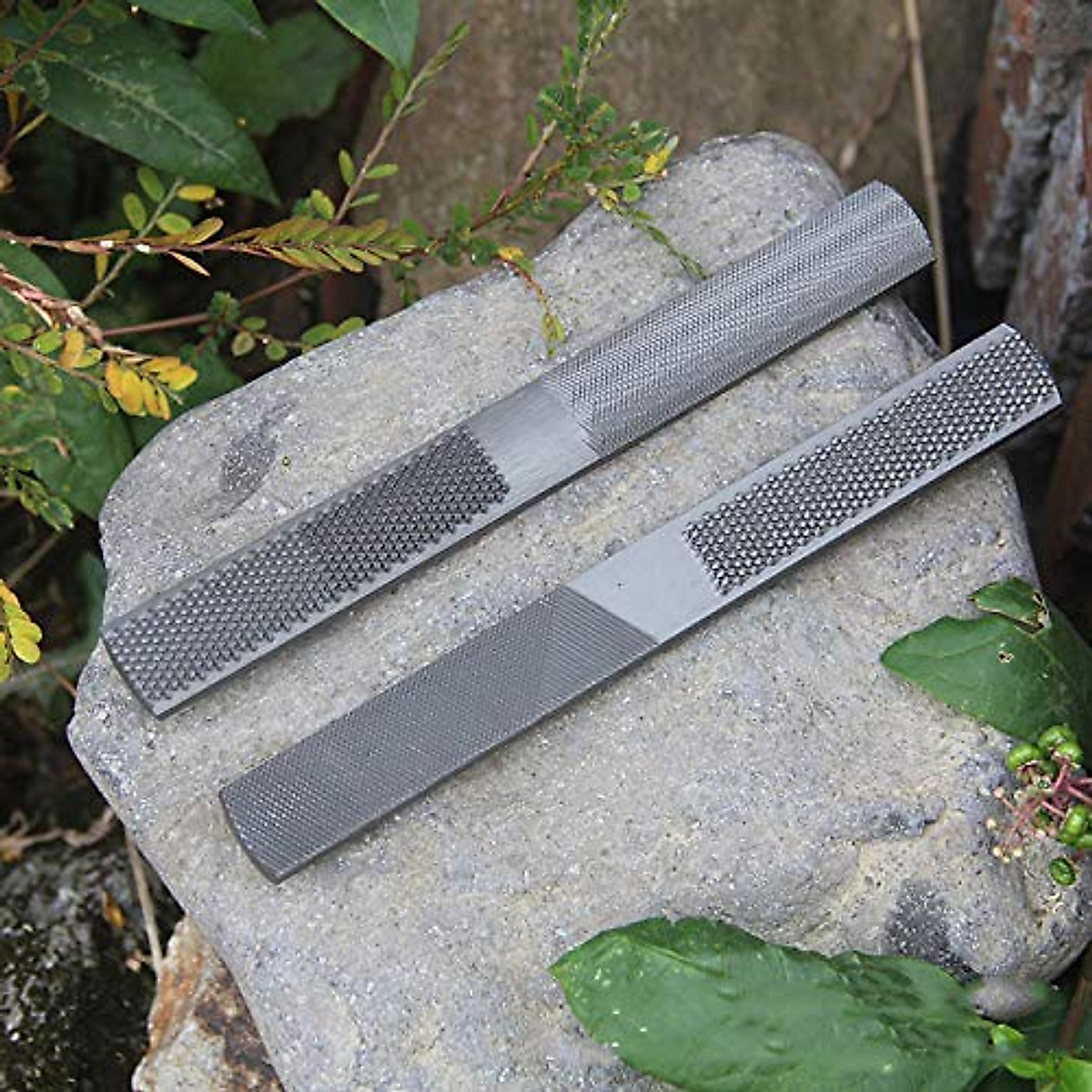 ANDGOO (2 Pack) 4 Way Wood Rasp File, Premium Grade High Carbon Hand File and Round Rasp, Half Round Flat & Needle Files. Best Wood Rasp Set for Sharping Wood and Metal Tools