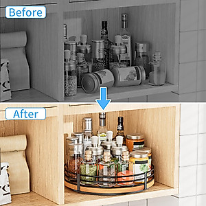 12" Lazy Susan Turntable Organizer - Oak Wood Lazy Susan for Cabinet Kitchen Countertop Dining Table Pantry Cupboard Bathroom Coffee Bar Storage Spice Rack Home Decor