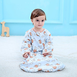 Beyond Your Thoughts 100% Cotton Toddlers Wearable Blanket Baby Sleeping Bag Spring/Autumn 2.5 Tog Up to 3' 8" Height of Child Blue Sheep