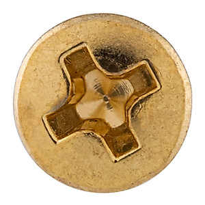 #5 x 5/8" Brass Oval Head Phillips Wood Screws - Pack of 25 - Self Tapping Screws for Wood - OH558-SB