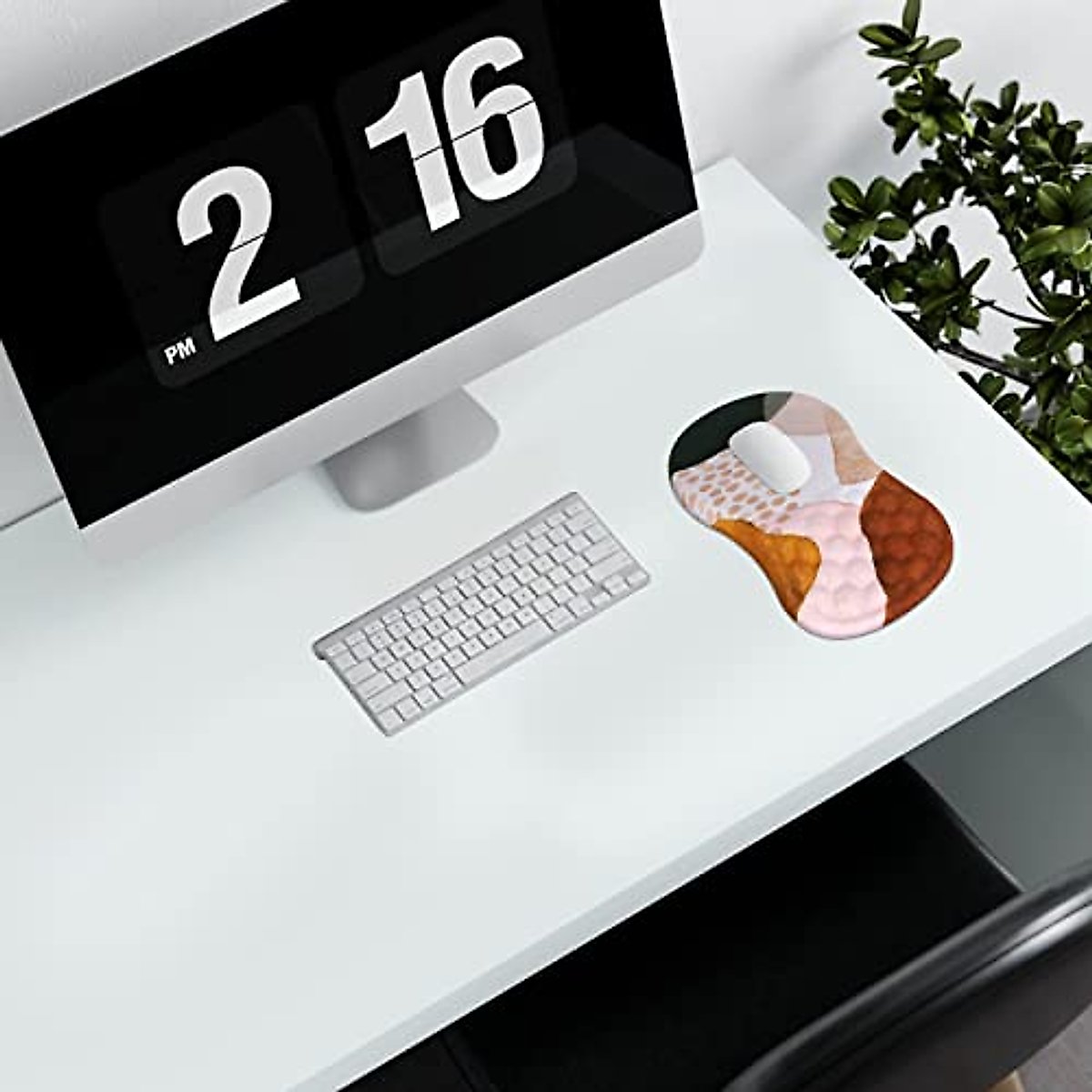 iCasso Mouse Pad with Wrist Rest, Ergonomic Mouse Pad,13x8 inch Pain Relief Keyboard Wrist Rest, Comfortable Memory Foam Mousepad with Non-Slip PU Base Mouse Pads for Desk Computer Home Office