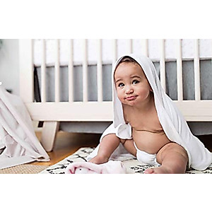 Burt's Bees Baby - Hooded Towels, Absorbent Knit Terry, Super Soft Single Ply, 100% Organic Cotton (Honey Bee/Grey, 2-Pack)