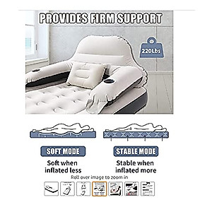 JEAOUIA Twin Air Mattress for Tents Camping - 9" Raised Portable Single Inflatable Couch with Soft Backrest Patch Kit - Blow Up Bed for Car Travel/Overnight Outdoors/Family Leisure