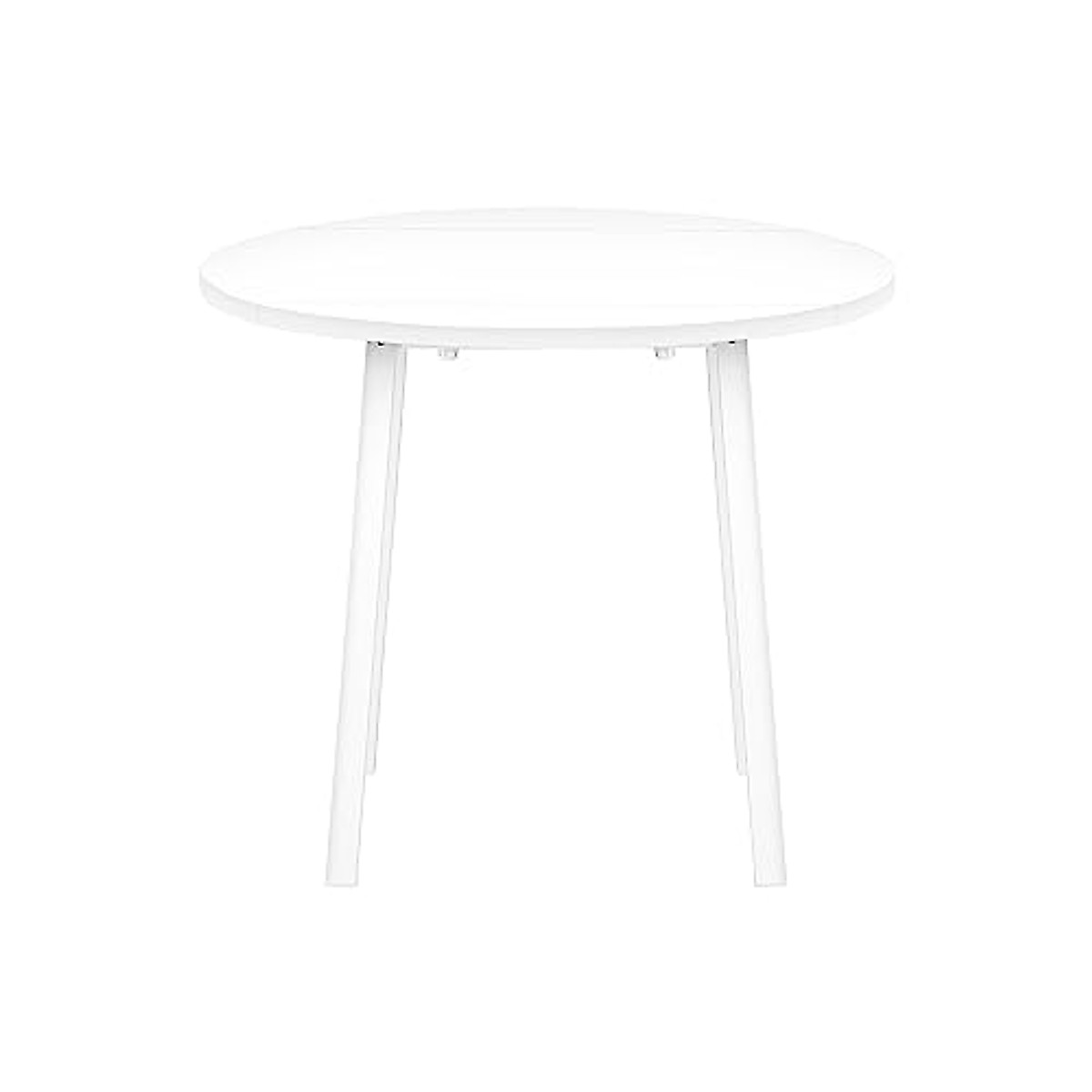 Monarch Specialties I 1011 Dining Table Set, 3pcs Set, Small, 35" Drop Leaf, Kitchen, White Metal and Laminate, Grey Fabric, Contemporary, Modern