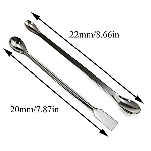 Meuey Lyot 1 Set Stainless Steel Micro Lab Sampling Scoop Spatulas Combination Reagent Spoon Laboratory Supplies (Pack of 5)