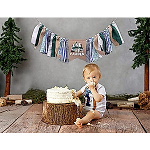 1st Birthday Banner - First Birthday High Chair Banner Happy Birthday Banner Highchair Party Decorations,Baby Birthday Photo Props(Forest)