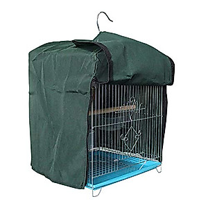 Felenny Rainproof Birdcage Cover with Zipper Closure Light-Proof Parrot Cage Shield Windproof Rainproof Cover for Bird Cage