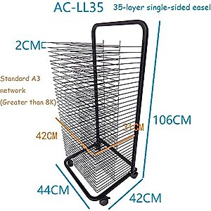 CENAP Art Drying Rack, Mobile Classroom Drying Rack with Wire Rack for Art Studio and Home use, Drying and Printing Rack (Size : 35-Layer)