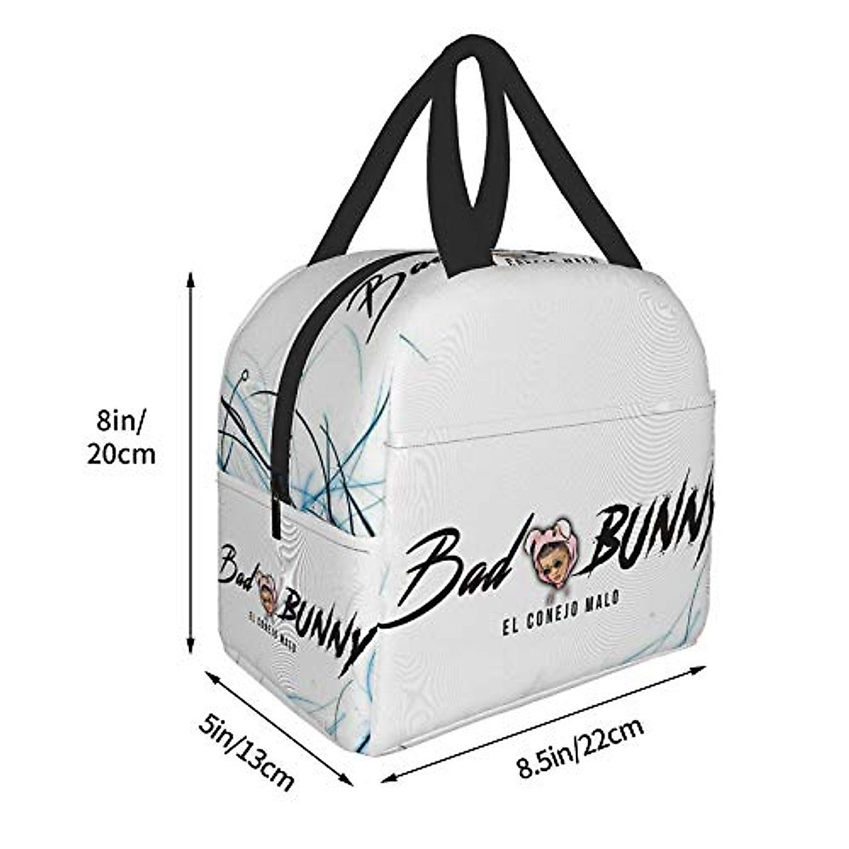 Bad Bu-nny Insulated Lunch Bags For Kids & Women Durable Reusable Leakproof Mens Lunch Box Lunch Tote Bag Cooler Bag Container Lunch Pail Bags For Work Picnic Sports Travel