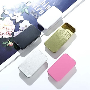 6 Pcs Mini Rectangular Storage Box,Tinplate Push-Pull Box,Slide Top Tin Containers,Metal Containers,2.36x1.34x0.43inch