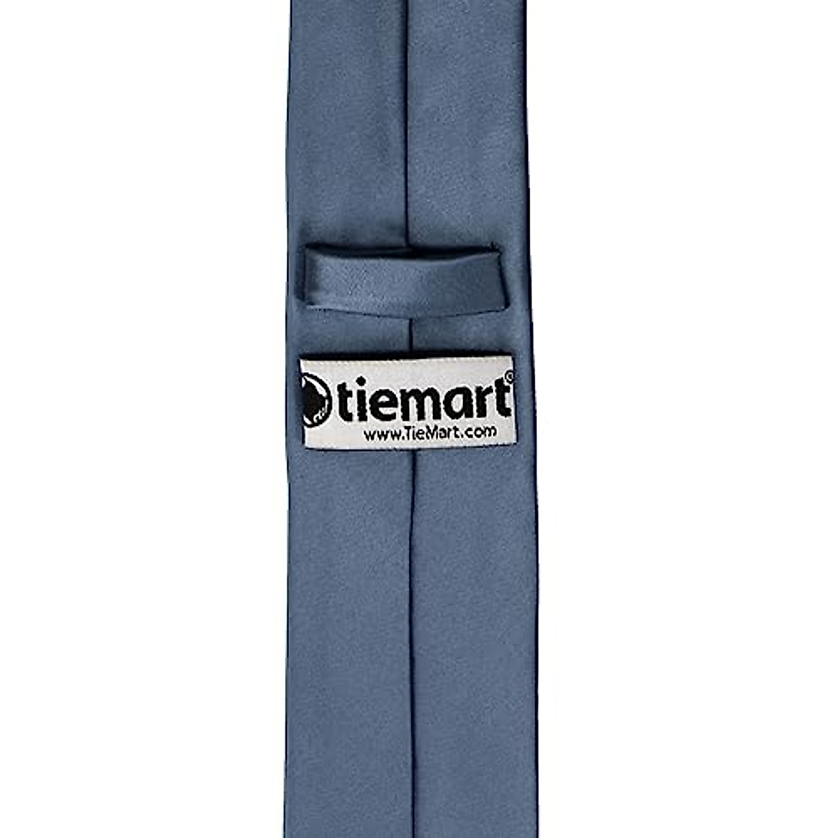 tiemart Premium Slim Necktie, 2.5" Width (Dusty Blue)