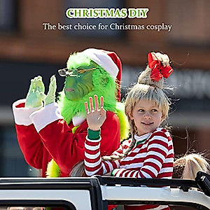 6 Pieces Green Faux Fur Fabric Squares Christmas Shaggy Soft Faux Fur Squares Fluffy Fabric for DIY Crafts Sewing Costume Camera Floor Decorations Props Winter, 9.84 x 9.84 Inch