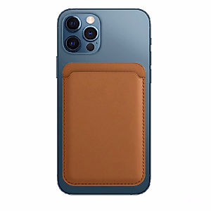 Lacase Magnetic Leather Card Wallet Holder with MagSafe for iPhone 14 Series/iPhone 13 Series/iPhone 12 Series, (Brown)…