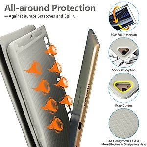 BAIBAO Keyboard Case for iPad 9th Generation 2021 10.2 inch/iPad Pro 10.5 inch, Detachable Wireless with Pencil Holder Keyboard for New iPad 9th/8th/7th Generation/iPad Air 3 (Gray)