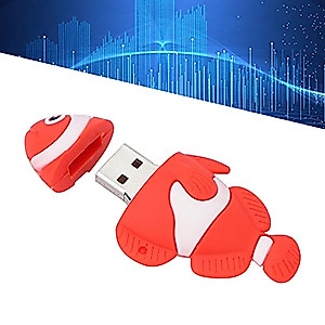 GOWENIC Cartoon USB Flash Drive Cute Red Clownfish Shape Design U Disk USB Memory Stick Thumb Drives Portable Data Storage Flash Drive Cartoon Drive Children (64GB)
