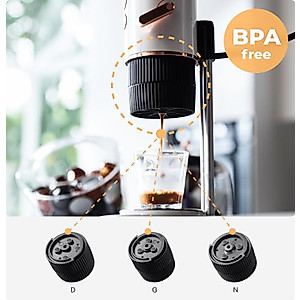 CYETUS Portable Espresso Machine 19 Bar, 3s Instant Heating, Compatible with Nespresso Capsules Ground Coffee Tea, Mini Electric Coffee Maker For Travel Home Camping, White