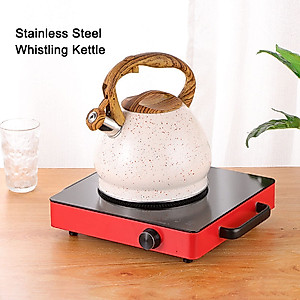 Whistling Stovetop Tea Kettle, 3L Stainless Steel Whistling Tea Kettle with Ergonomic Handle, Stovetop Whistling Kettle Teapot, for Home Kitchen