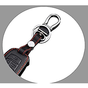 KAWIHEN Leather Key Fob Case Cover Compatible with Chevrolet Chevy Camaro Cruze Equinox Impala Malibu SS Sonic GMC Terrain Buick Encore Lacrosse Regal Verano OHT01060512