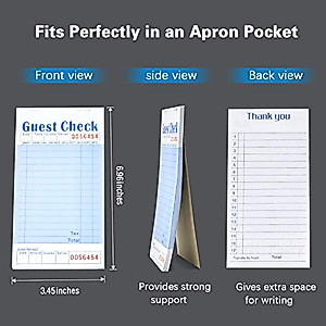 Guest Check Book, Server Note Pads and Waitress Order Pads, 50 Checks Per Book for Total 1200 Guest Checks, 3.5" x 6.75" (1200)