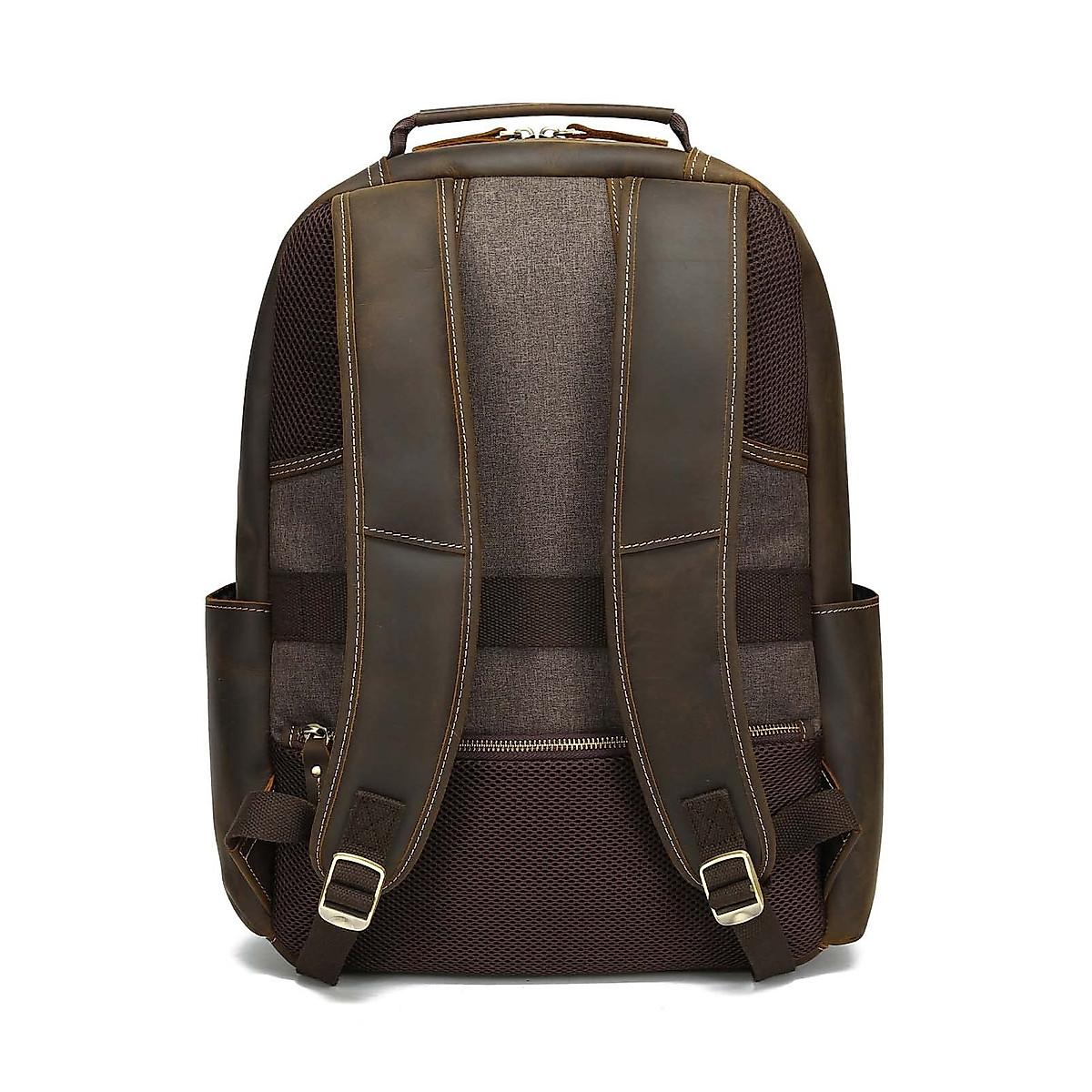 Taertii Full Grain Genuine Leather Backpack for Men, 16" Laptop Rucksack Backpack for Travel Business Shool 32L - Brown