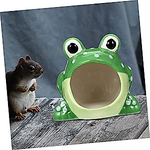 HEALEEP Hamster Cooling nest Hamsters Hideout cave Rat Hammock Chinchilla Hide Small Animal Hamster hut Ceramic Critter Hideout Hamster House Hamster Hideout Luxury Ceramics Coconut Shell