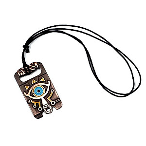 MEETCUTE Vintage Unisex Necklace,The Legend of Zelda Breath of The Wild Sheikah Eye Dog Tag Necklace Cosplay