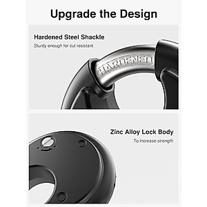 Puroma Combination Lock, 4 Digit Disc Padlock with Hardened Steel Shackle, Keyless Heavy Duty Combo Lock for Outdoor Sheds Fence, Gate Hasps, Storage Unit, School Gym Locker (1 Pack, ‎Black)