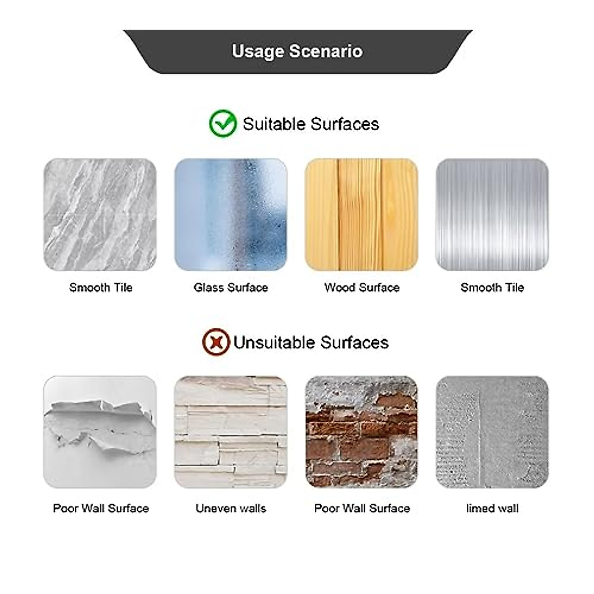 LADYMOON Adhesive Shower Curtain Rod Holder 4 Pack,Transparent Tension Bracket,No Drilling(Not Included Rod)（Only For Rods Less Than 1 Inch in Diameter at Both Ends）