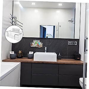 RORPOIR 1pc Stainless Steel Shelf Bathroom Shelf Organizer Shower Organizer Shelf Kitchen Holder Rack Metal Wire Basket Bin Kitchen Sink Holder Sink Drying Holder Sponge Shampoo Rack