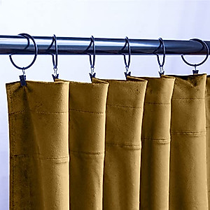 EHLDekol Velvet Curtains 96 inches: Heavy Duty Luxurious Velvet Drapes Set for Home Theater/Living Room/Bedroom W52 x L96 inches 2 Panels Marigold