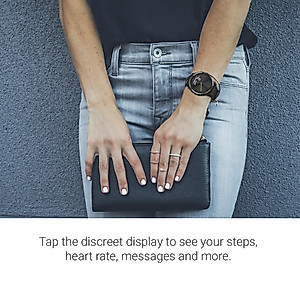 Garmin vivomove HR, Hybrid Smartwatch for Men and Women, Onyx Black with Light Tan Suede Band