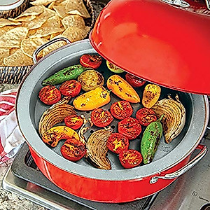 Nordic Ware Indoor/Outdoor Kettle Smoker, 7 by 13 inches, Red