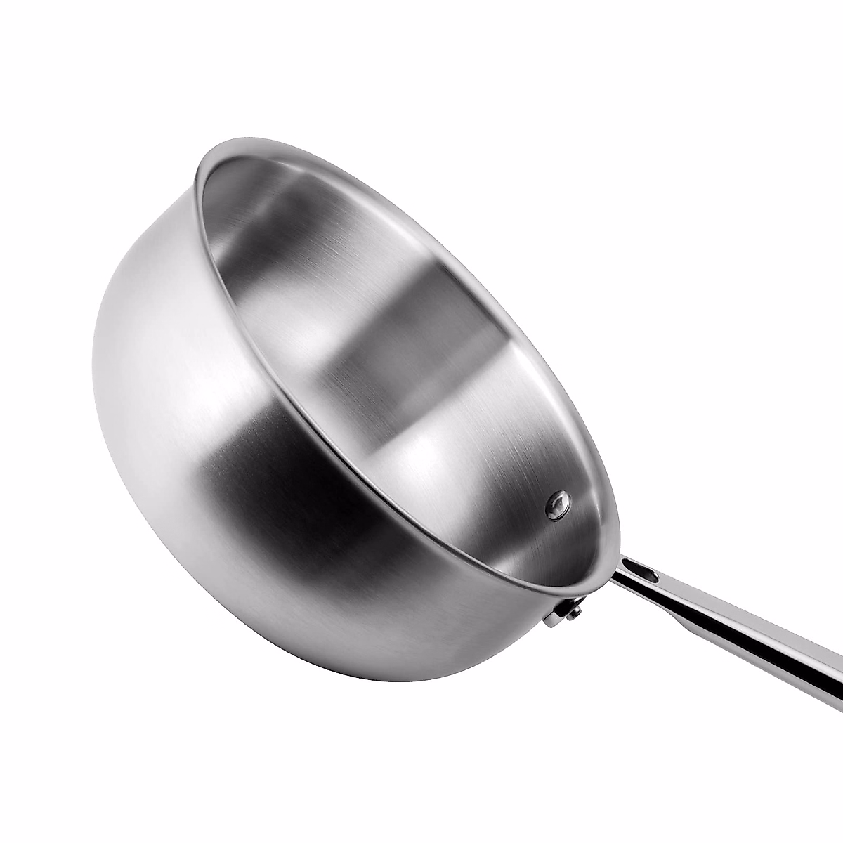 Misen Premium Saucier Pan with Lid & Stay Cool Handle - 5-Ply Stainless Steel Cookware - Gas, Electric & Induction Cooking, Thick Bottom, Nonstick Interior, Heats Evenly - 3 Quarts