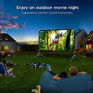 Projector Screen and Stand, 120-inch CENTURY-STAR Outdoor Movie Screen Wrinkle-Free Nylon 16:9 Outdoor Projector Screen, Portable Video Projection Screen with Carrying Bag for Home Theater Backyard