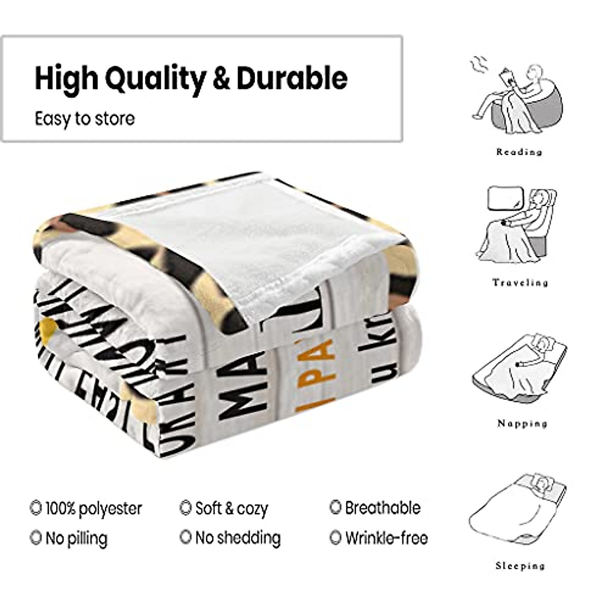 JERHTUO Gifts for Mom from Son, Love Letter Personalized Flannel Throw Blanket Birthday Christmas Thanksgiving Gifts Fits Couch Sofa Bedroom 50"x60"