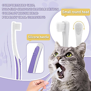 VVHOMIFE Cat Toothbrush Complete Kitty Dental Care Kit with Teeth Whitening Tracker - Premium Brushes for Cats, Easy Oral Hygiene & Gap Cleaning-cat