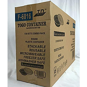 TD F6016 16oz. 150-Pack BPA Free Microwavable Meal Prep Container with Lid