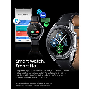 Samsung Galaxy Watch 3 (41mm, GPS, Bluetooth) Smart Watch with Advanced Health monitoring, Fitness Tracking , and Long lasting Battery - Mystic Silver (US Version)- (Renewed)