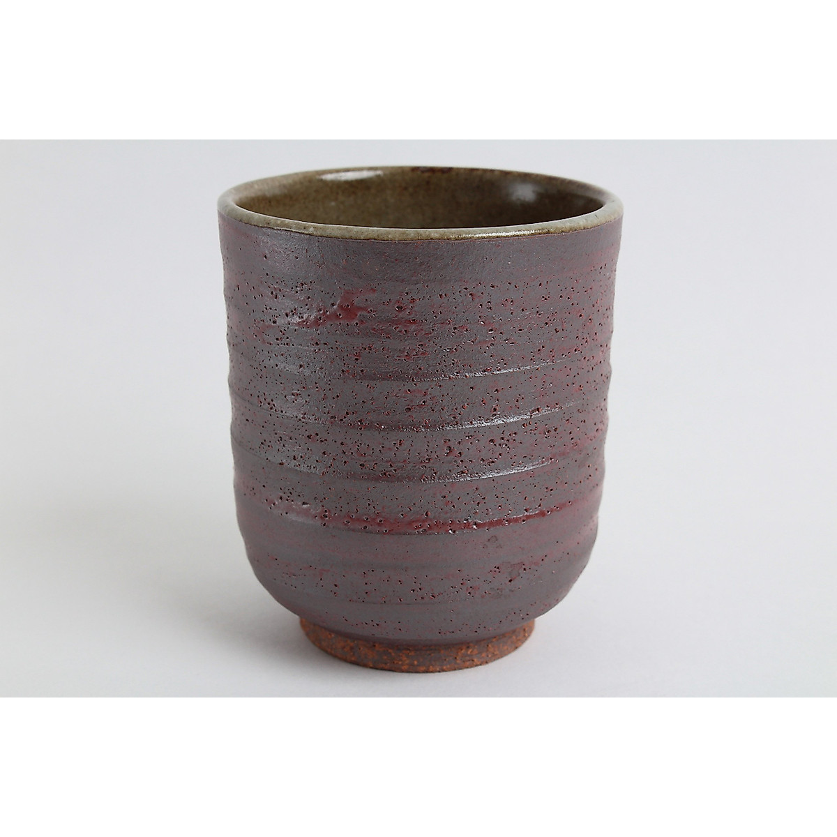 Mino ware Japanese Pottery Yunomi Chawan Tea Cup Matte Wine Red Akagusuri made in Japan (Japan Import) KSY001