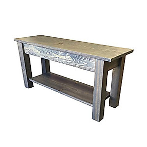 Cape Cod Rustic Farmhouse Bench with Shelf