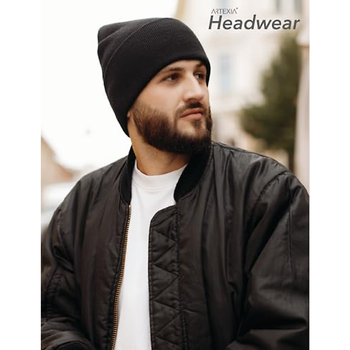 Artexia Beanie for Men Beanie Women Beanies for Guys Winter Hat for Men One Size Winter Mens Beanie Formal Style Black Beanie Soft Warm and Resistant (Black)