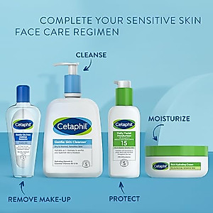 Cetaphil Gentle Waterproof Makeup Remover, Oil-Free Formula Suitable for Sensitive Skin, 6.0 Fluid Ounce