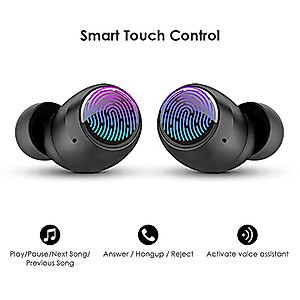 HIFI WALKER Wireless Earbuds, T10 Bluetooth Earbuds with Microphone and Touch Control, HiFi Stereo Sound Earphones in Ear, Black