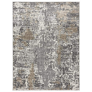 LUXE WEAVERS Euston Collection 7679 Grey 8x10 Abstract Area Rug